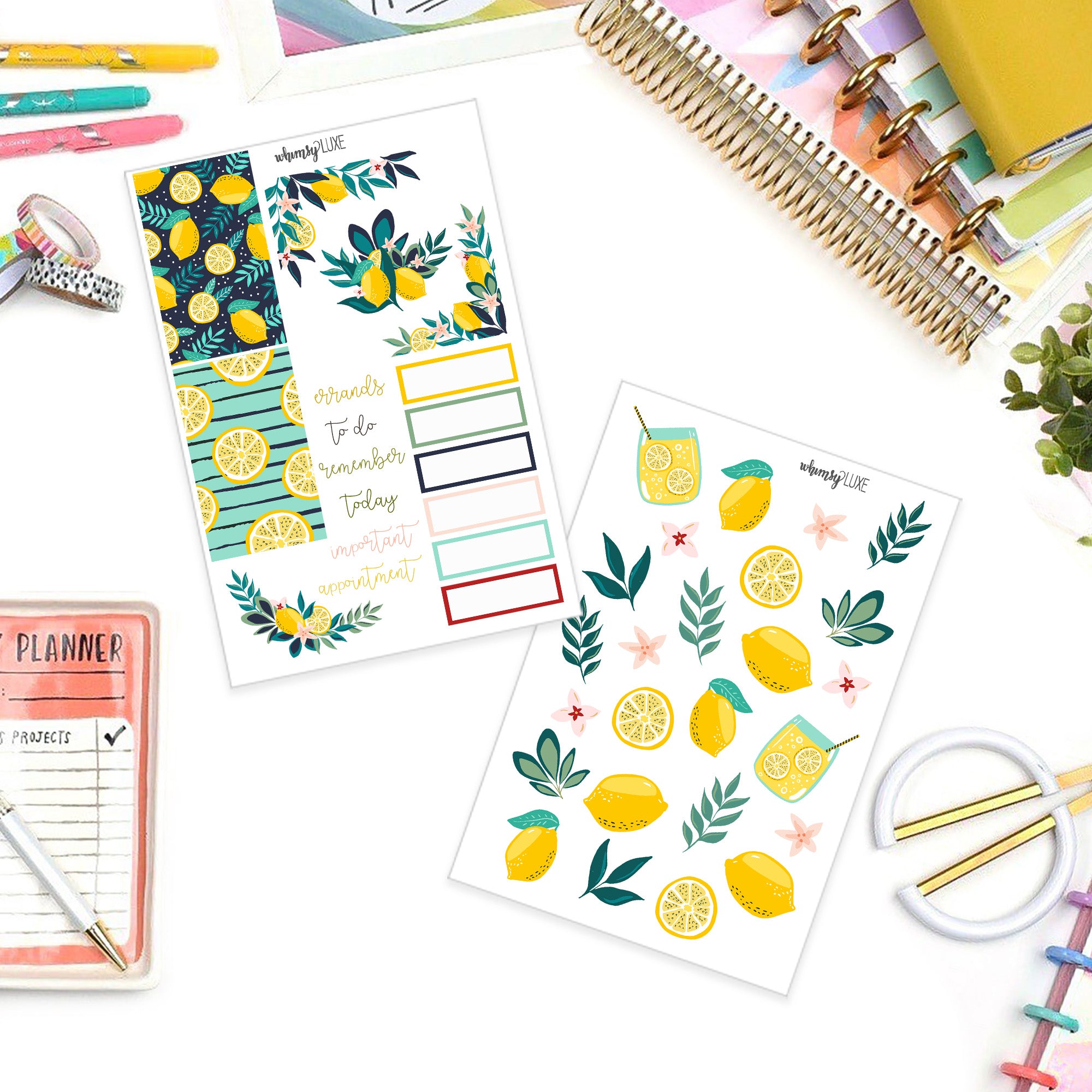Zesty Lemon - Planner Stickers – Whimsyluxe